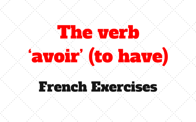 The verb ‘avoir’ (to have) French Exercises - Exercises