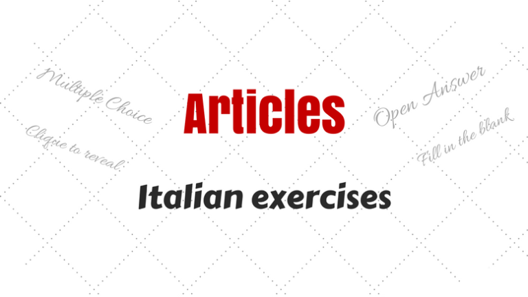 5 Italian Definite and Indefinite Articles Exercises - Exercises.One